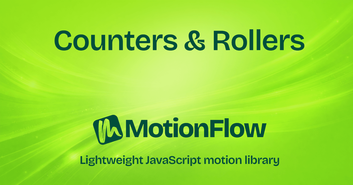 Counters & Rollers – MotionFlow Documentation